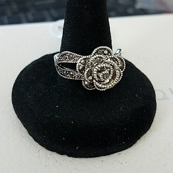 Jewelry | 3d Rose Marcasite Silver Ring New | Poshmark